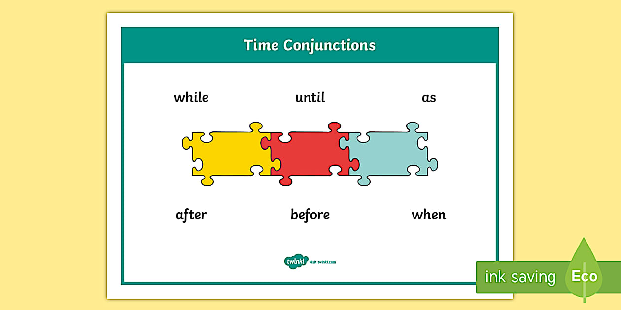 Time Conjunctions Word Mat (teacher made) - Twinkl
