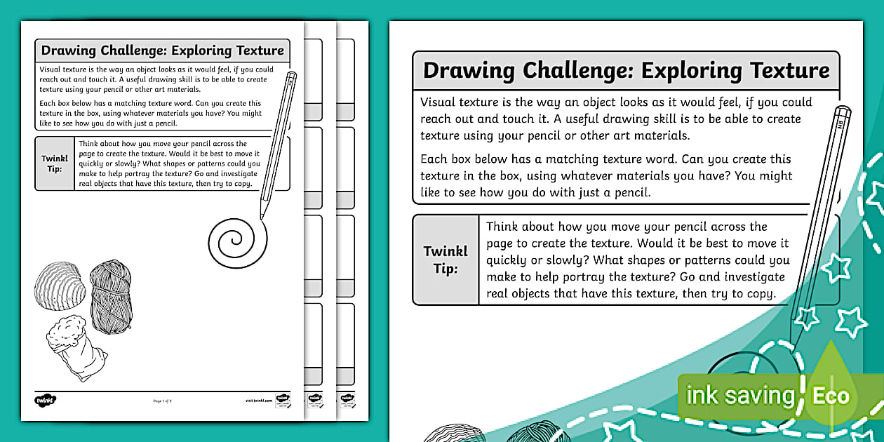 Drawing Challenge: Exploring Texture (Hecho por educadores)