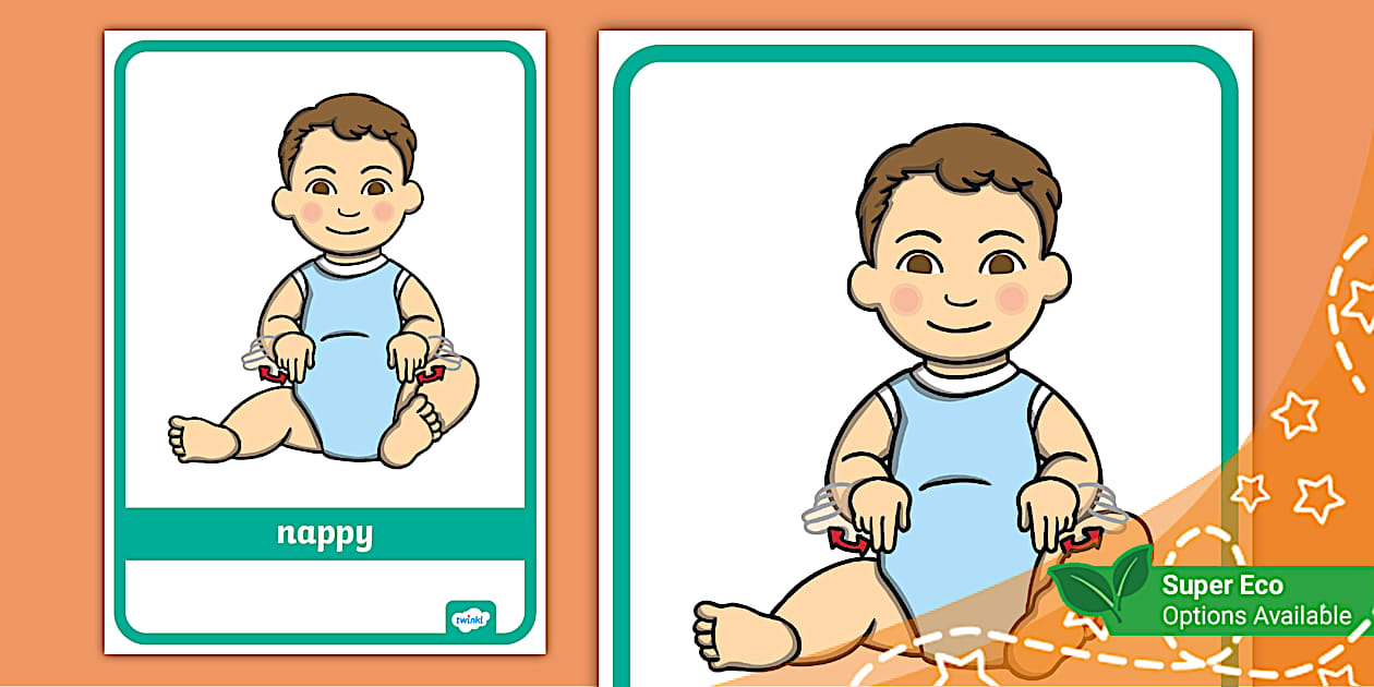 Baby Sign Poster: Nappy (teacher made) - Twinkl