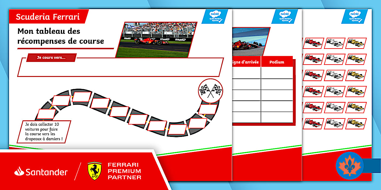 Scuderia Ferrari F1: Racing Track Reward Charts French