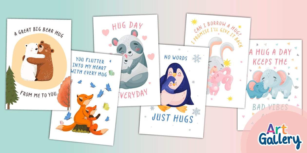 Hug Day Posters (teacher made) - Twinkl