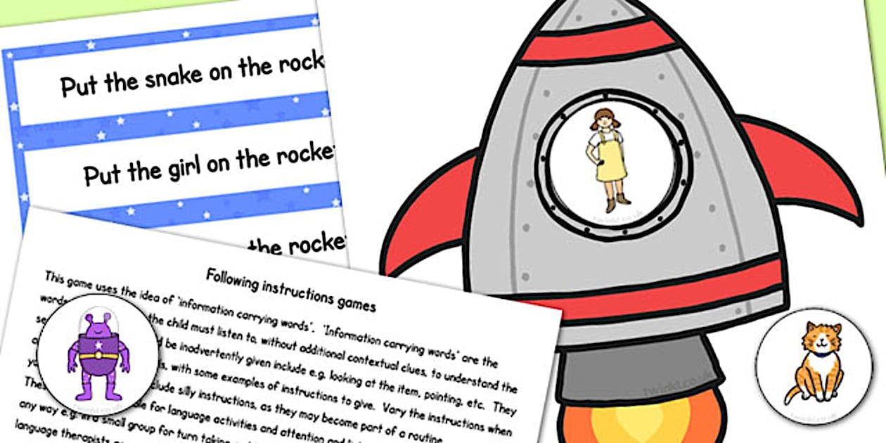 Higher Ability Rocket Following Instructions Word Game 1ICW