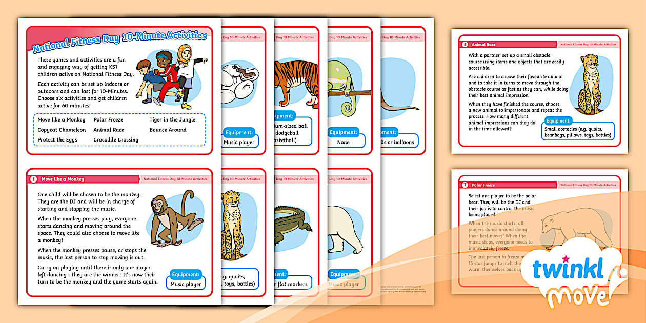 Animal PE Games - National Fitness Day - KS1 (teacher made)