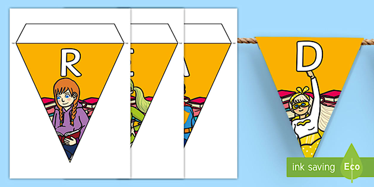 VIC Reading Is My Secret Power Display Bunting - Twinkl