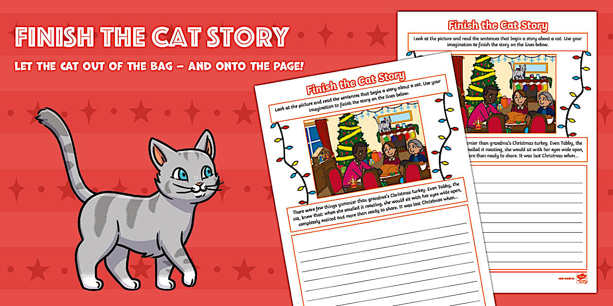 Finish the Cat Story Worksheet