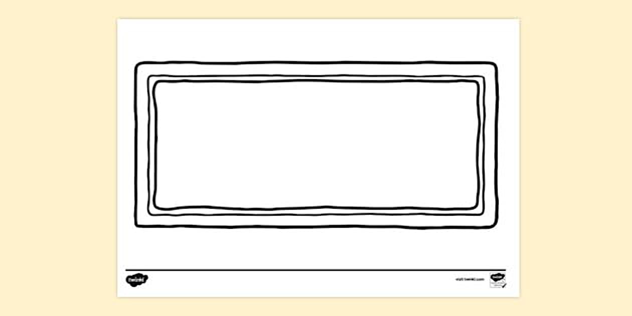 Rectangle Pizza Base Colouring | Colouring Sheets - Twinkl