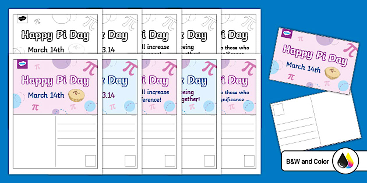 Happy Pi Day! Postcards (teacher made) - Twinkl