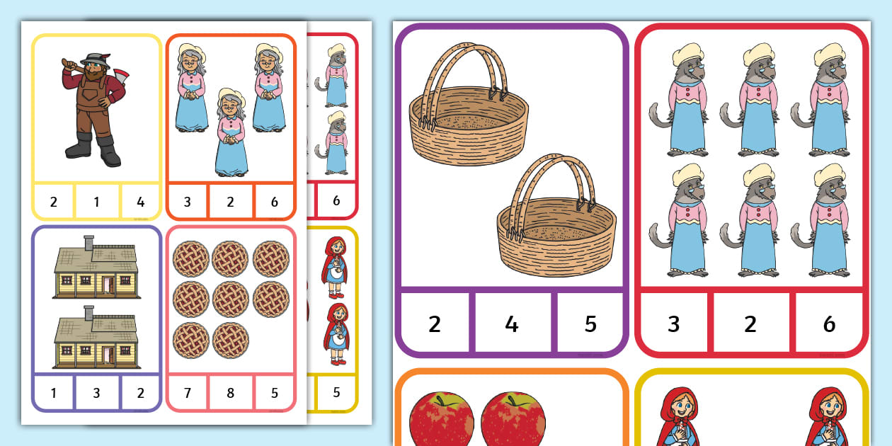 Little Red Riding Hood Peg Counting Activity (Teacher-Made)