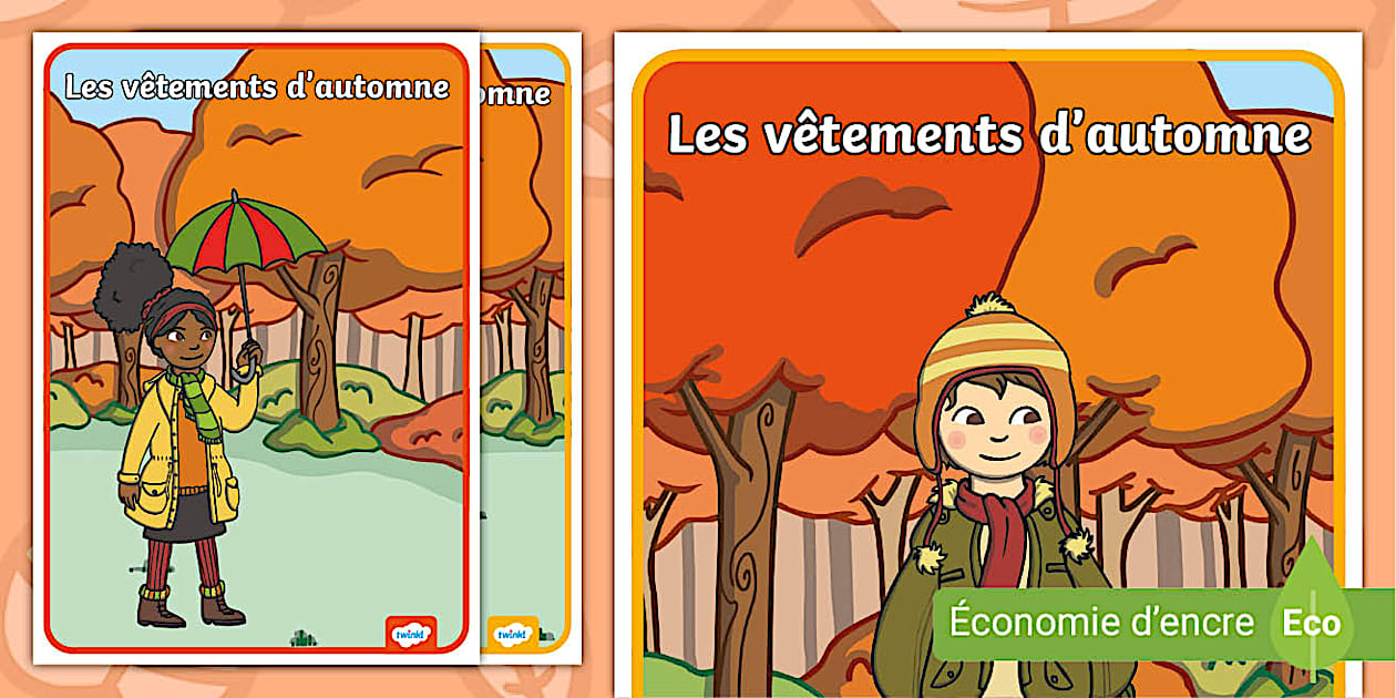 Posters d'affichage : Les vêtements d'automne - Twinkl