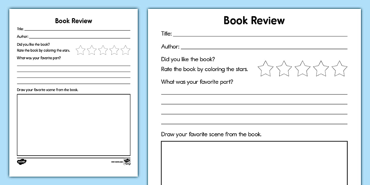 Book Review Template - ELA Resource - Reading Comprehension