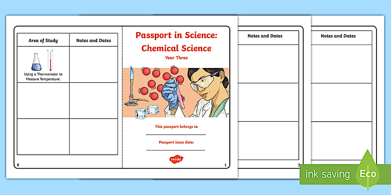 Year 3 Chemical Sciences Passport Booklet - AC9S3U04