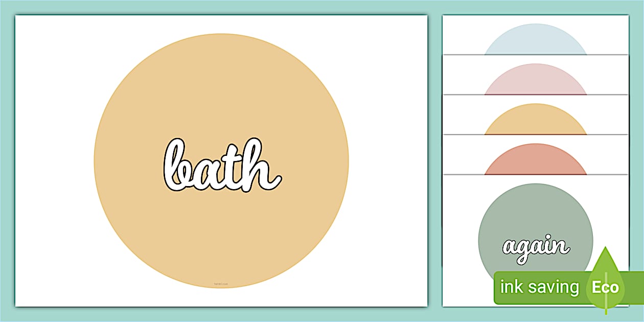 Cursive Muted Rainbow Themed Year 2 Common Exception Words Display Cut-Outs