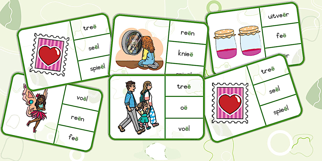 Graad 3 Klanke Wasgoedpennetjie Kaartjies Woorde met `n Deelteken