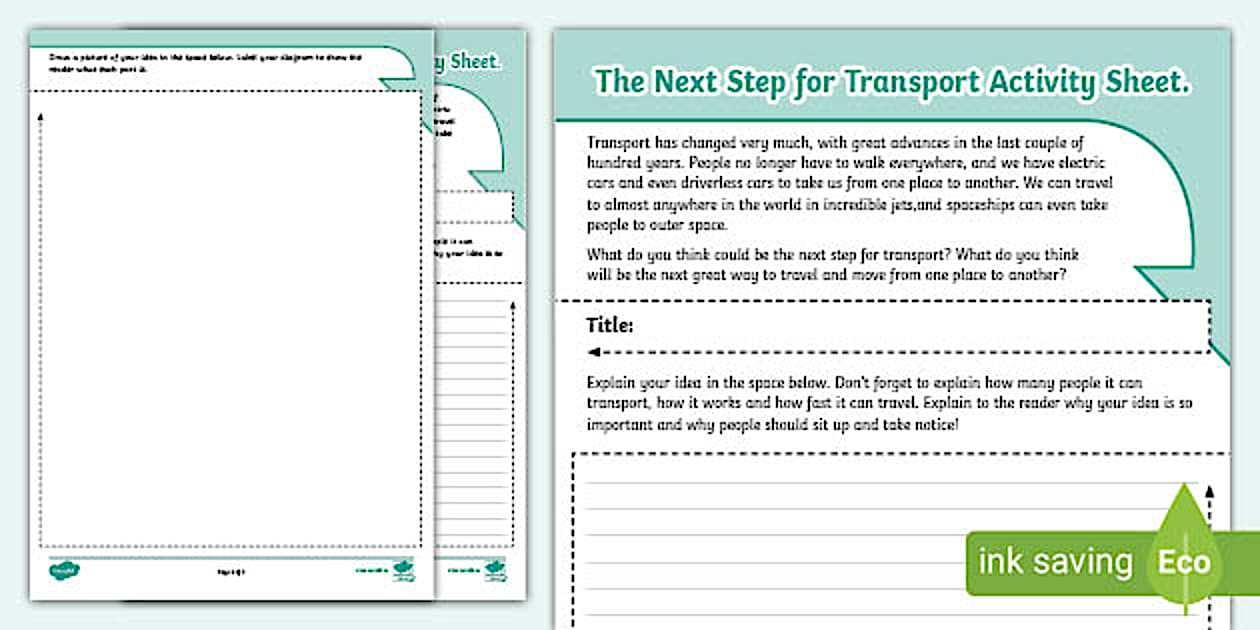 The Next Step for Transport Activity Sheet (teacher made)