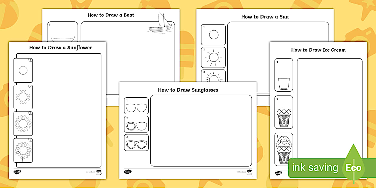 How to Draw Summer Objects (teacher made) - Twinkl
