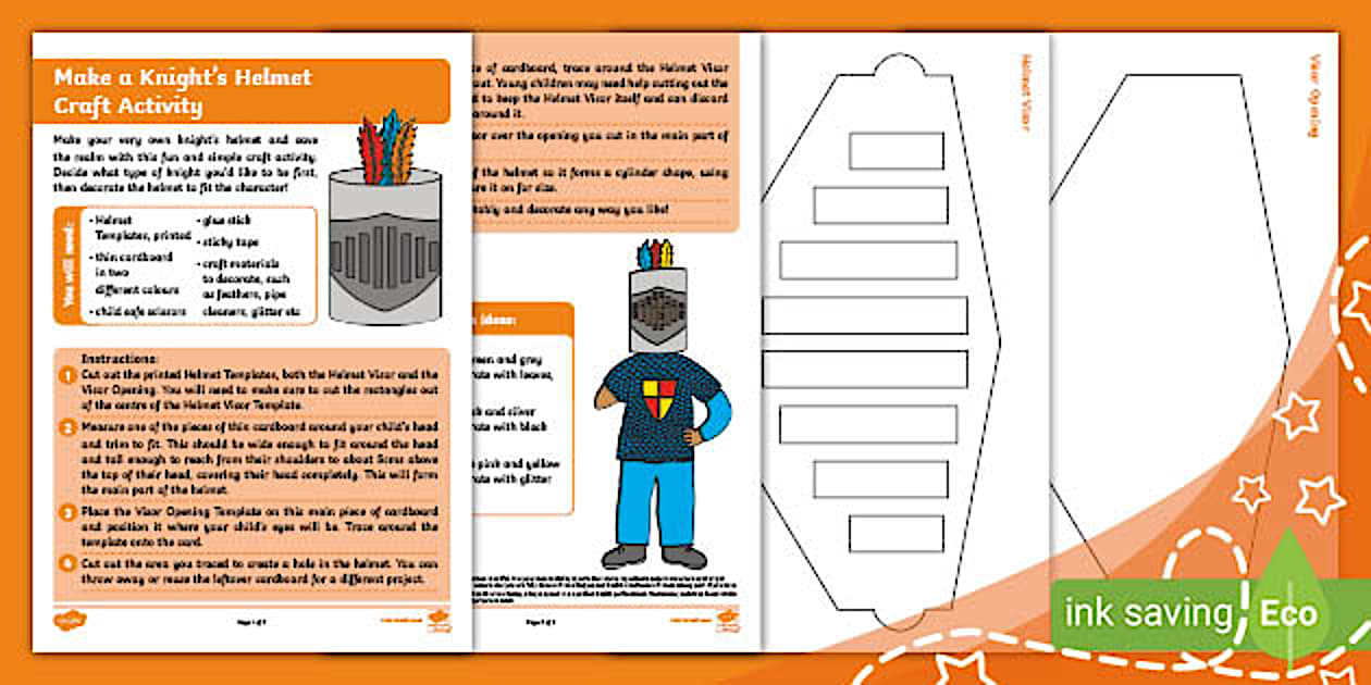 Make A Knight's Helmet Craft Activity (teacher made)
