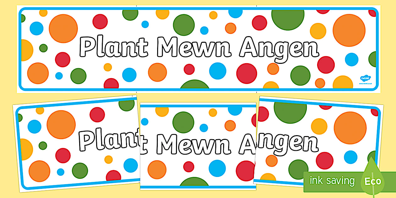 Plant Mewn Angen Banner - Priority Resources - Twinkl
