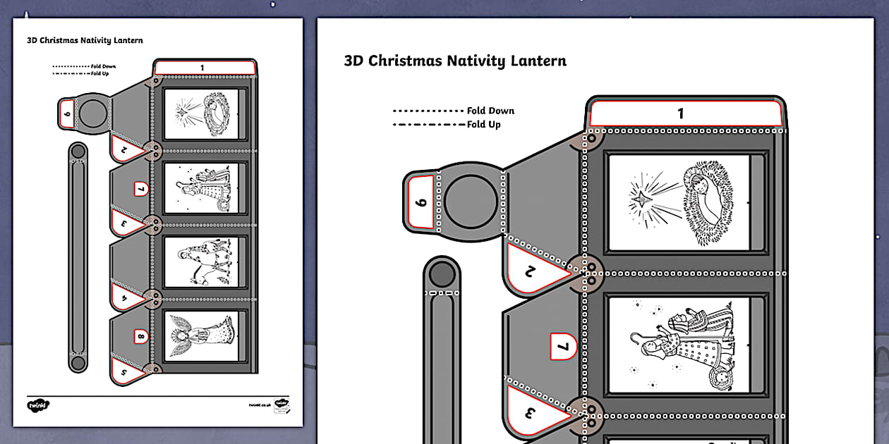Black and White Christmas Calming Craft | Mindfulness Nativity Lantern