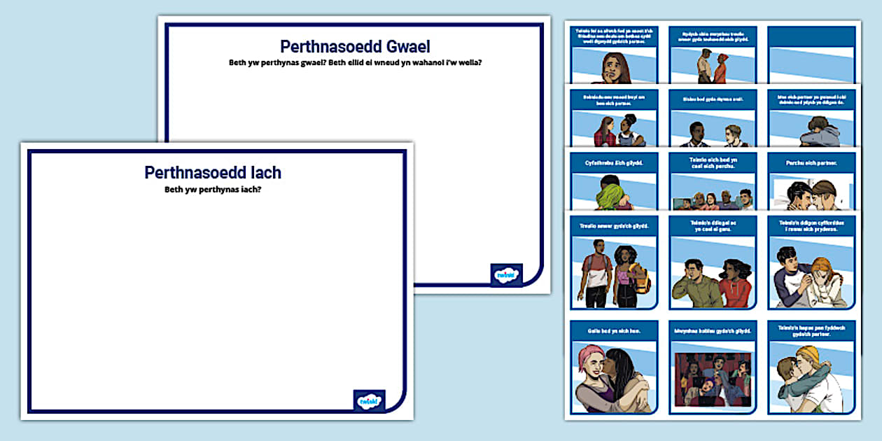 Gweithgaredd Didoli Perthynas Iach neu Wael (Teacher-Made)