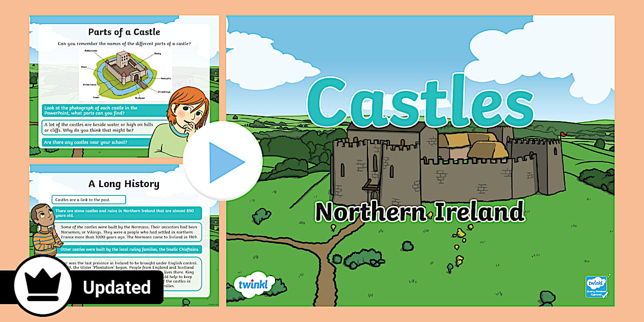 Editable Castles in Northern Ireland KS1 PowerPoint - Twinkl