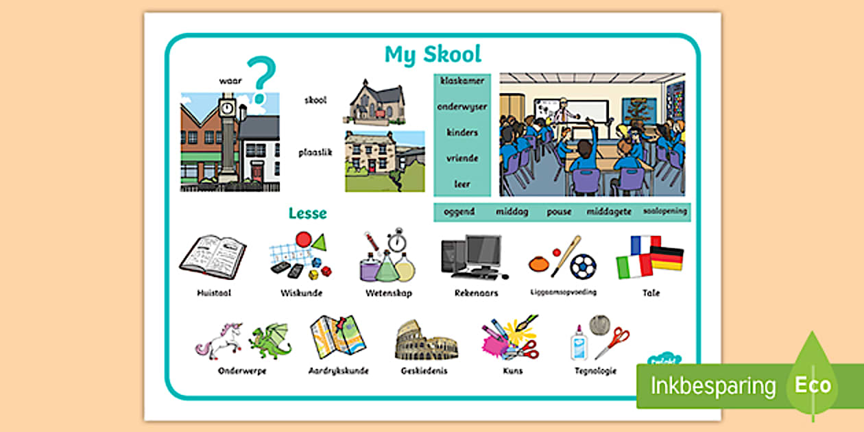 My skool Woord mat - My skool woord mat (teacher made)