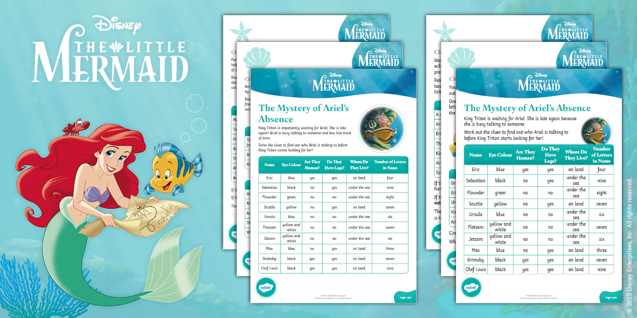 The Little Mermaid: Spelling and Grammar Mystery Pack