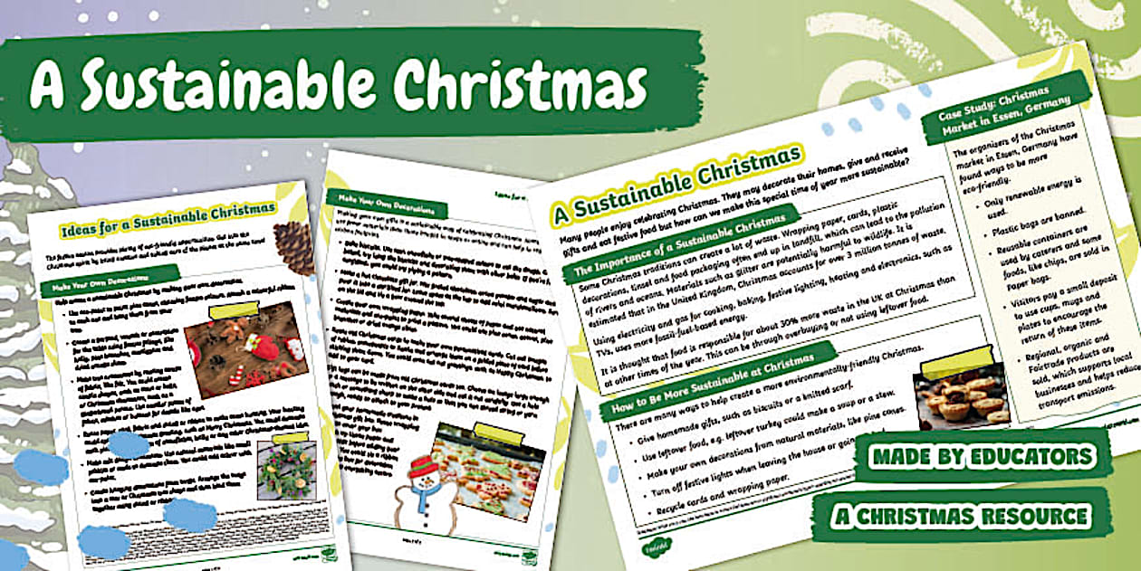 KS2 A Sustainable Christmas Fact File and Ideas Sheet