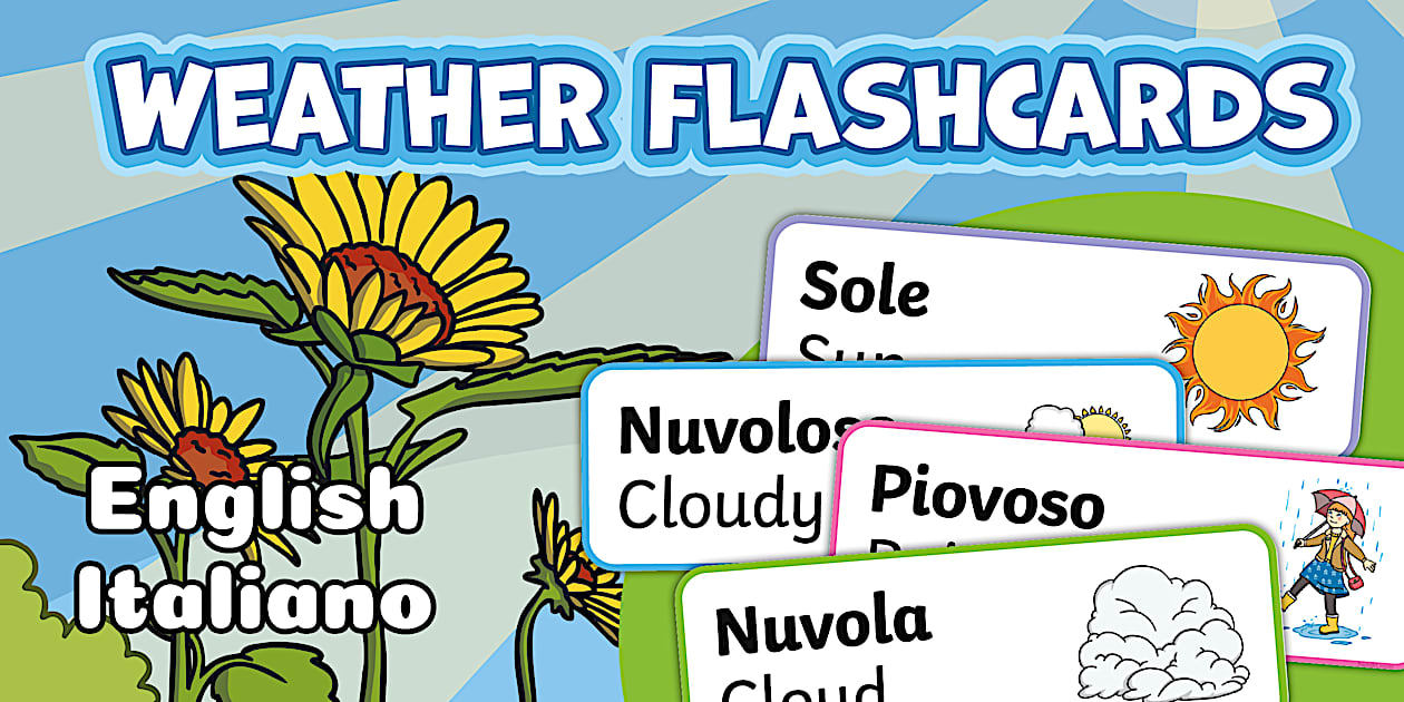 Weather Flashcards English/Italian
