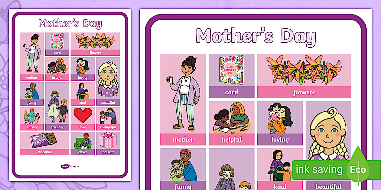 Mother's Day Word Grid (teacher made) - Twinkl