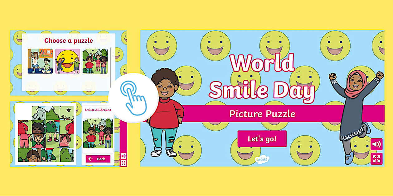Interactive World Smile Day Picture Puzzle (teacher made)