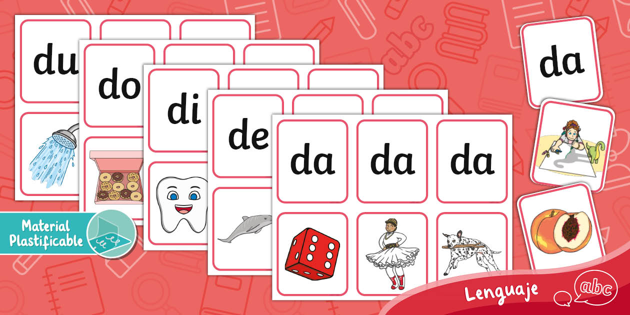 Juego de Memoria | Sílabas | da, de, di, do, du | 1º Básico