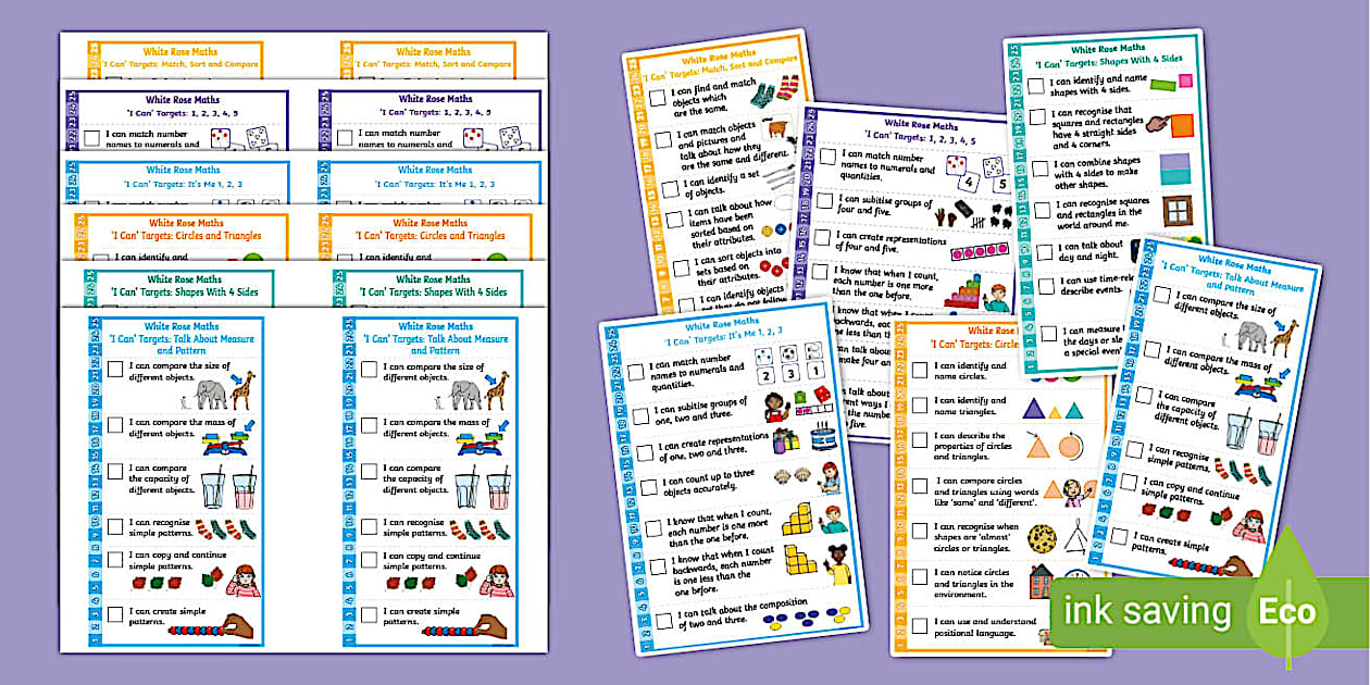 EYFS 'I Can' Target Bookmark: White Rose Maths Autumn Term