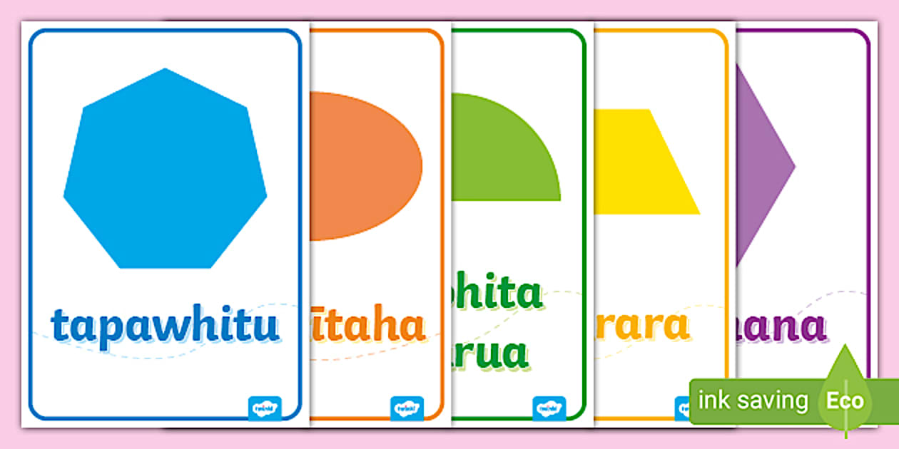 2D Shape Posters - Te Reo Māori (teacher made) - Twinkl