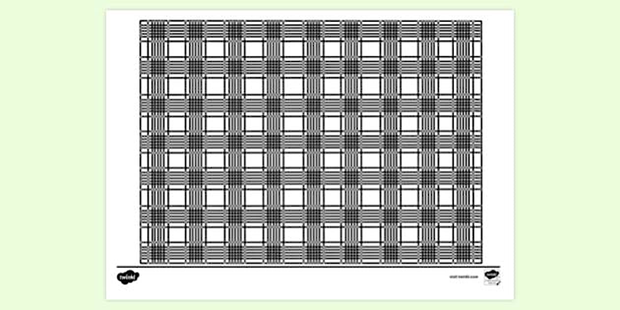 Tartan Fabric Colouring Sheet | Colouring Sheets - Twinkl