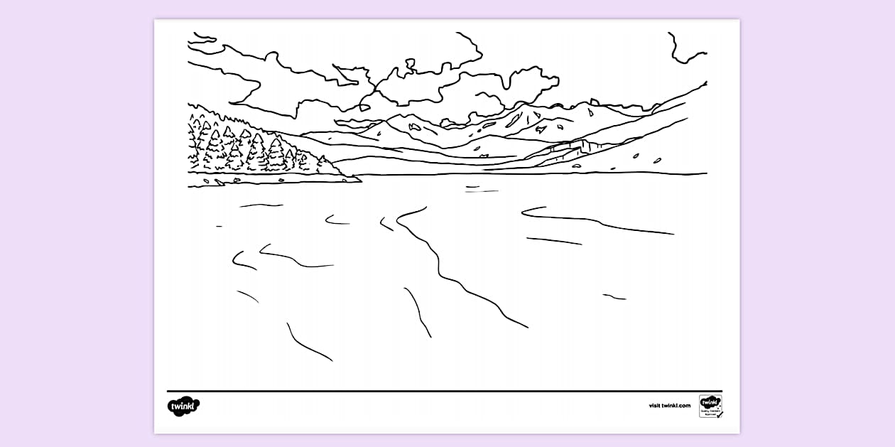Lake District Colouring Page - Twinkl