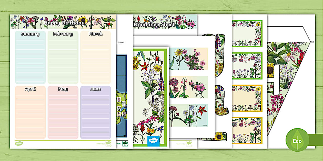 Canadian Spring Flowers Classroom Display Pack - Twinkl