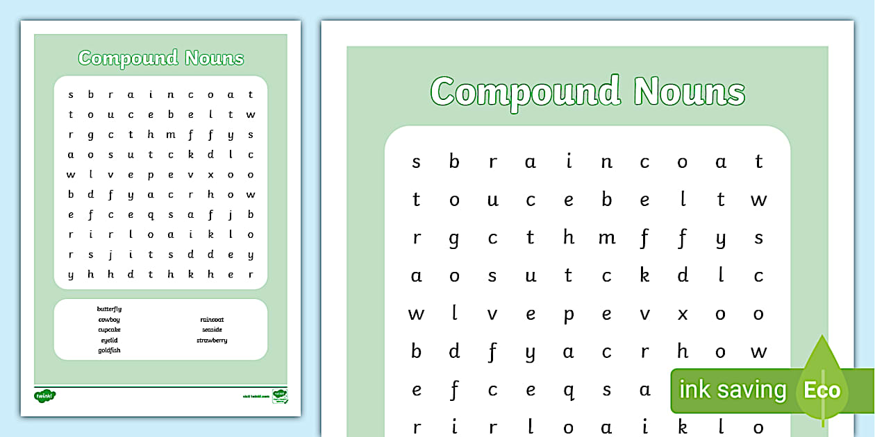 Compound Nouns Word Search (teacher made) - Twinkl
