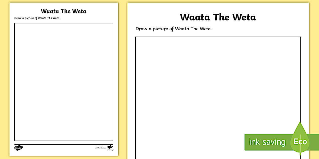 Waata The Weta Drawing Worksheet