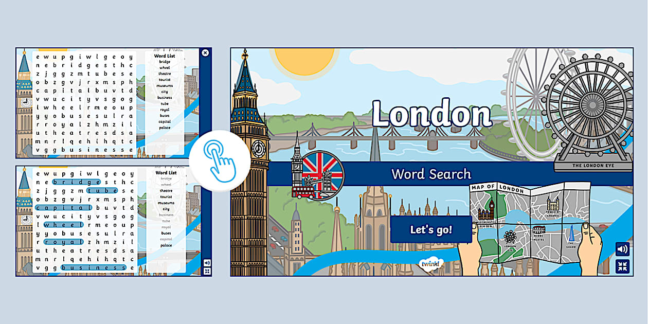 London Interactive Word Search (teacher made) - Twinkl