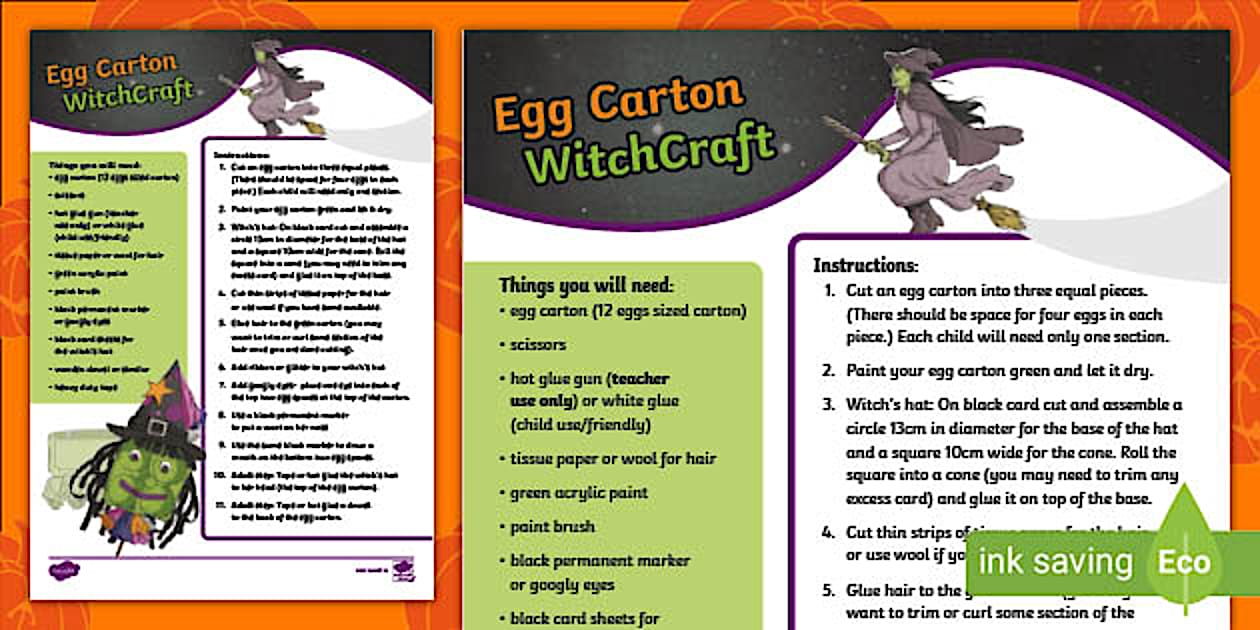 Egg Carton Witch Craft Activity (Teacher-Made) - Twinkl