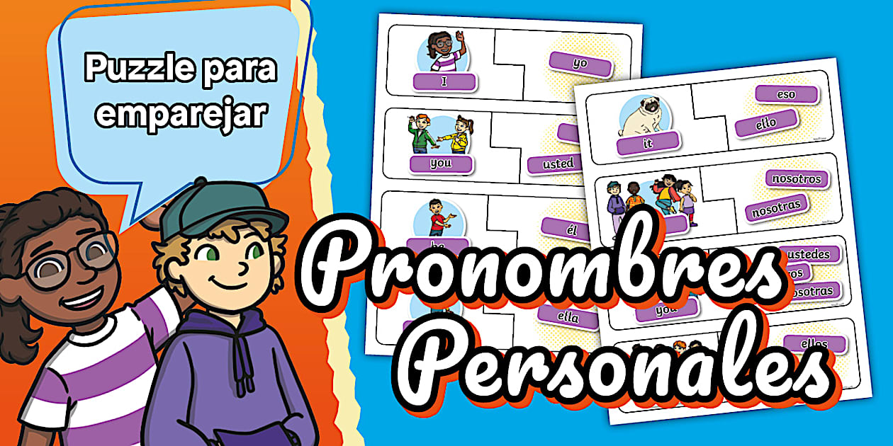 * NEW * Guía de Trabajo: Puzzle Pronombres Personales en Inglés y Español