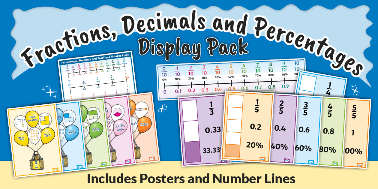 👉 Fractions, Decimals and Percentages Display Pack