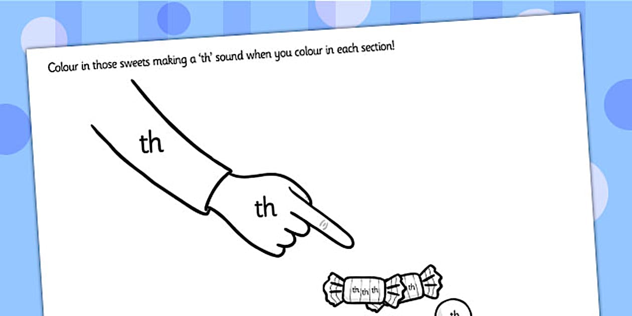 th Sound Production Colouring Sheet (profesor hizo) - Twinkl