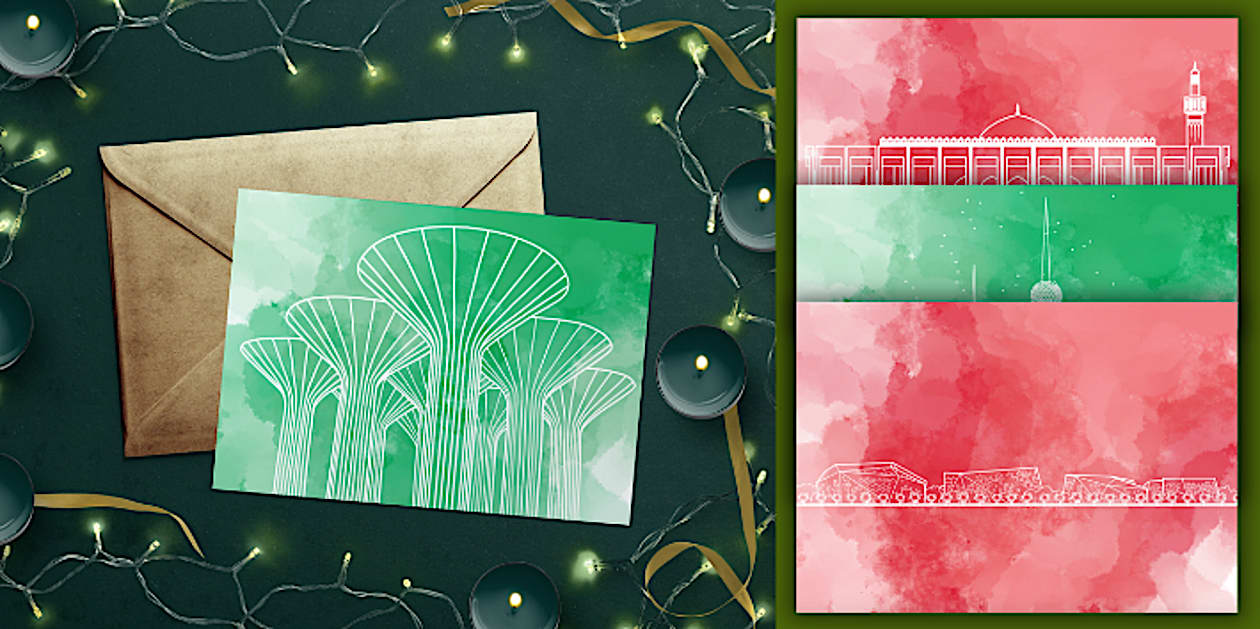 Kuwait Themed Greeting Cards (teacher made) - Twinkl