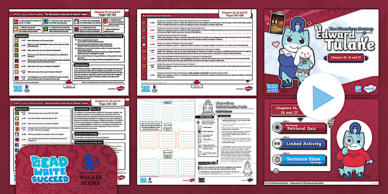 FREE! - The Miraculous Journey of Edward Tulane Whole-Class Guided Reading