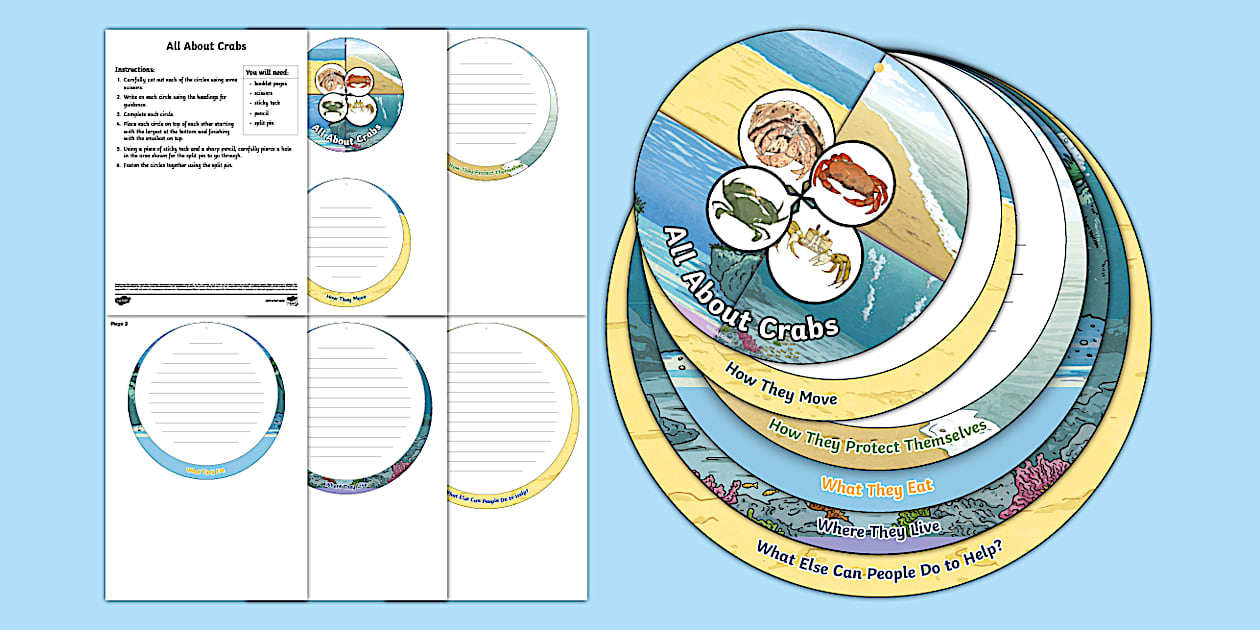All About Crabs Circles Booklet (teacher made) - Twinkl