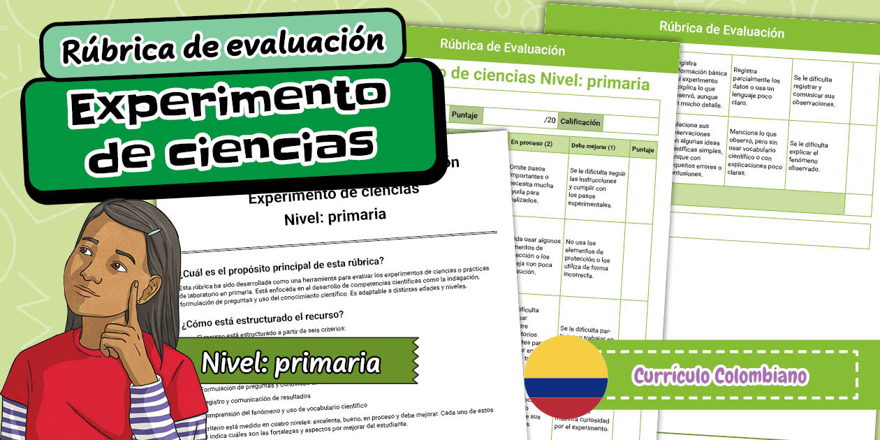 Rúbrica de Evaluación de Ciencias - Twinkl Colombia