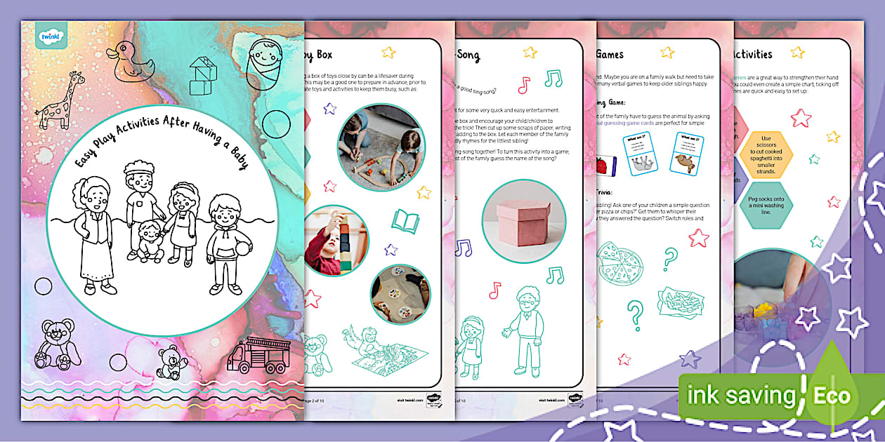 FREE! - Easy Play Activities After Having a Baby - Twinkl