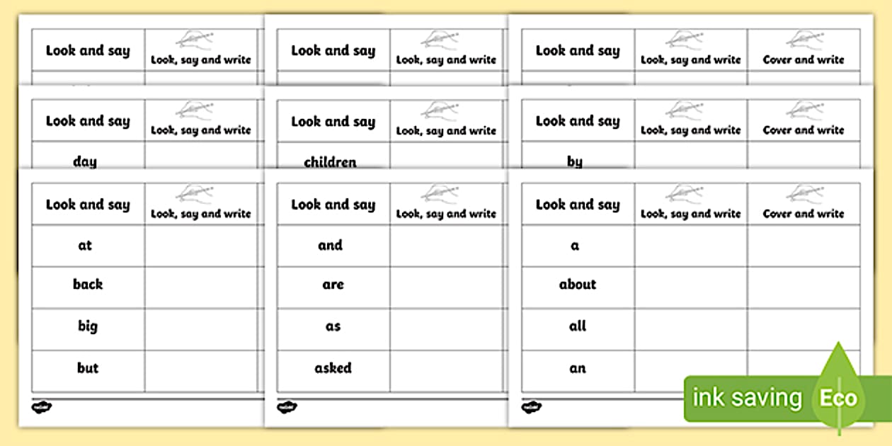 TAS High Frequency Sight Words Practice Worksheets - Twinkl
