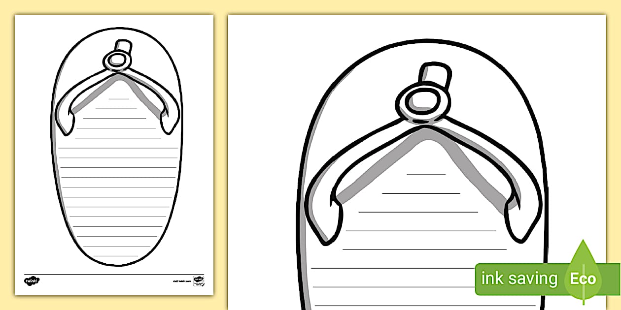 Flip Flop Writing Template (teacher made) - Twinkl